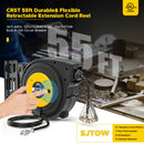 CRST 55FT Retractable Extension Power Cord Reel with Mounting Kits, Li